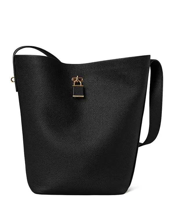 Tory Burch Slim Leather Bucket Bag - Black