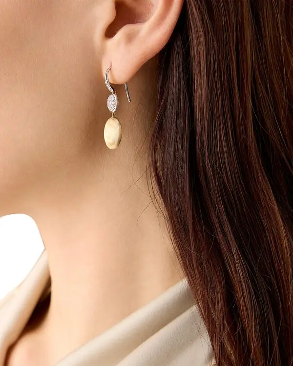 Marco Bicego 18k Gold Diamond Siviglia Drop Earrings - White/gold