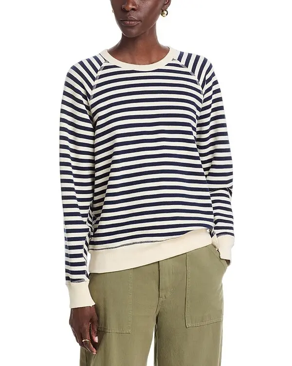 The Great. The College Sweatshirt - Navy Stripe