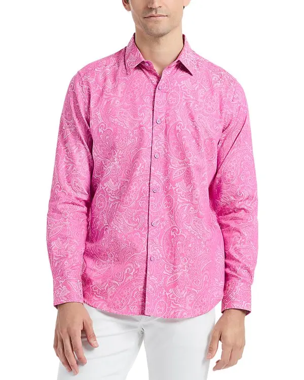 Robert Graham Hudson Long Sleeve Woven Shirt - Pink