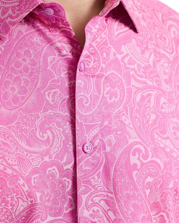Robert Graham Hudson Long Sleeve Woven Shirt - Pink