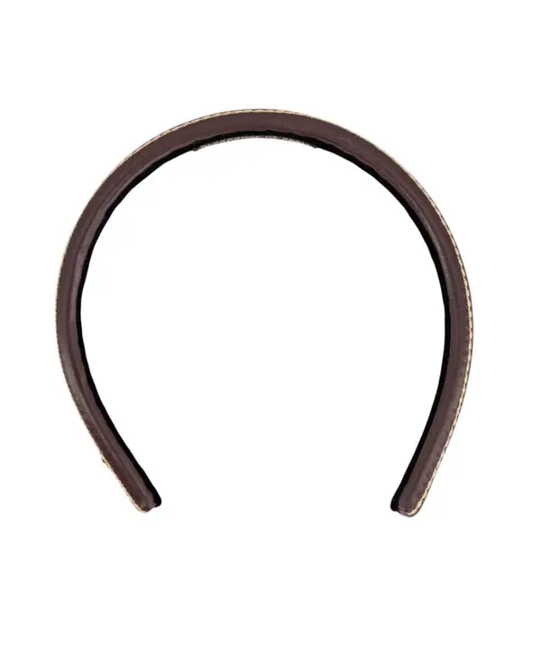 Alexandre De Paris Sellier Leather Headband - Brown