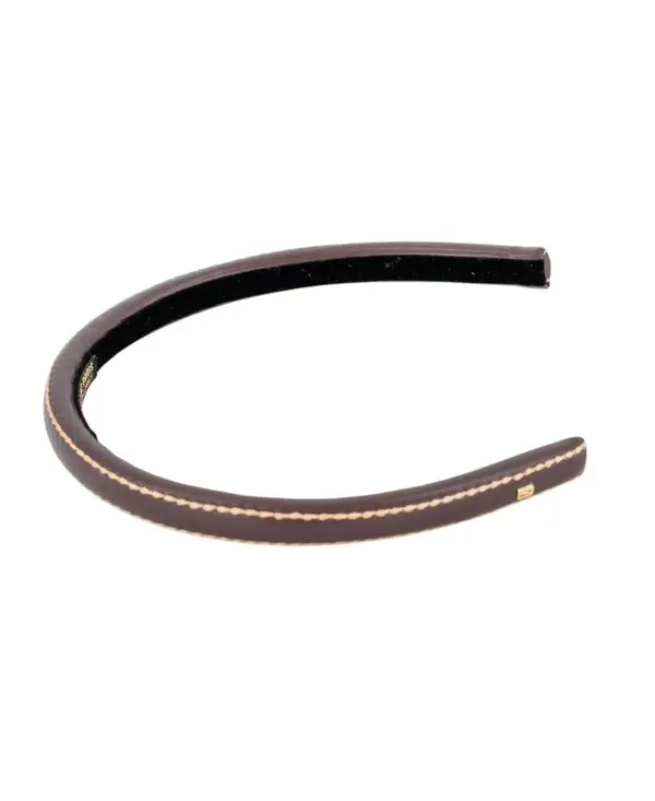 Alexandre De Paris Sellier Leather Headband - Brown