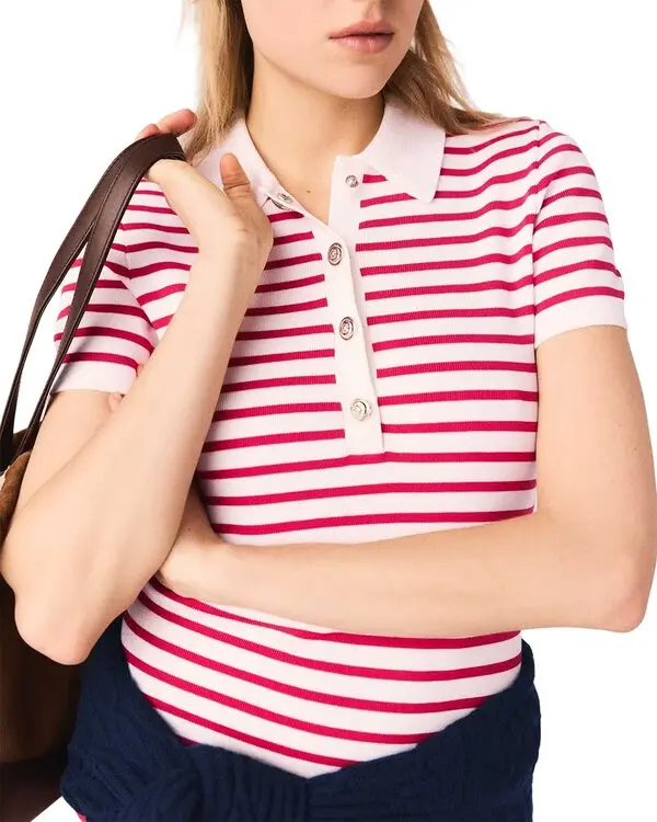 Maje Striped Polo Shirt Dress
