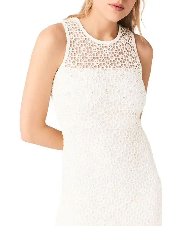 Maje Resilla Rhinestone Crochet Maxi Dress