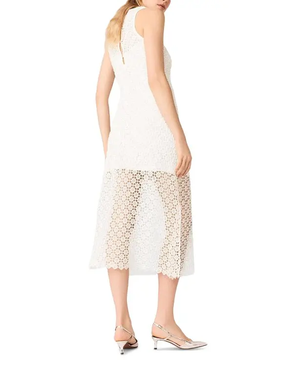 Maje Resilla Rhinestone Crochet Maxi Dress