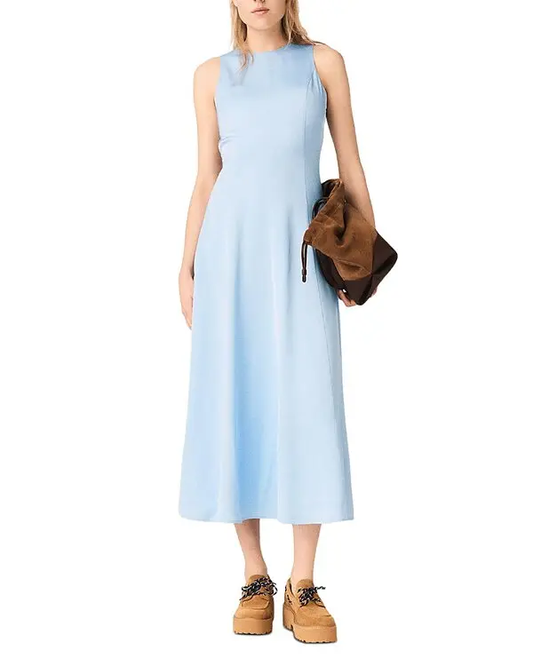 Maje Open Back Maxi Dress - Blue Sky