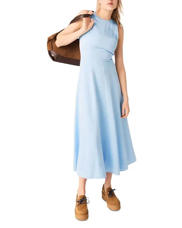 Maje Open Back Maxi Dress - Blue Sky