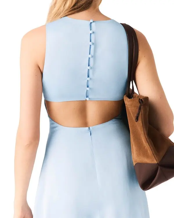 Maje Open Back Maxi Dress - Blue Sky