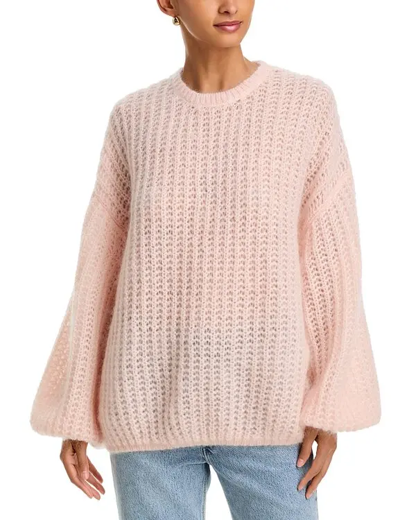 TOTEME Oversized Crewneck Sweater With Billowing Sleeves - Bloom