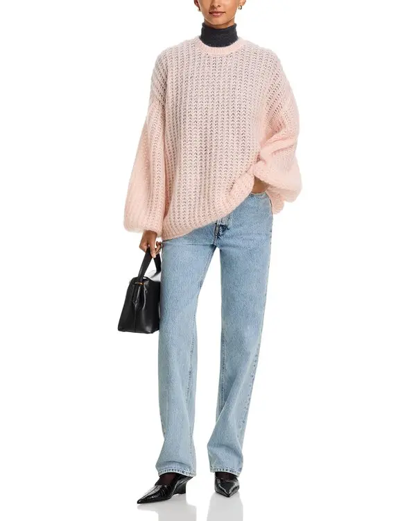 TOTEME Oversized Crewneck Sweater With Billowing Sleeves - Bloom