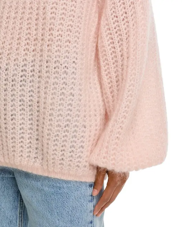 TOTEME Oversized Crewneck Sweater With Billowing Sleeves - Bloom