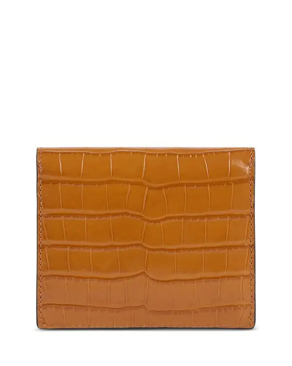 TOTEME T-lock Croco Embossed Leather Cardholder - Orange