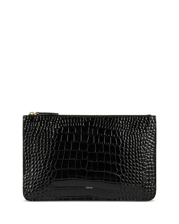 TOTEME Croco Embossed Leather Clutch
