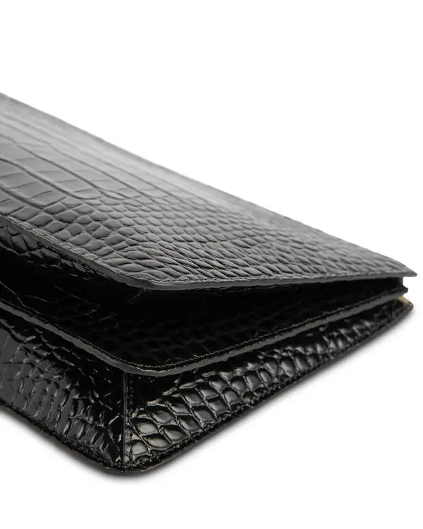 TOTEME Croco Embossed Leather Clutch - Black