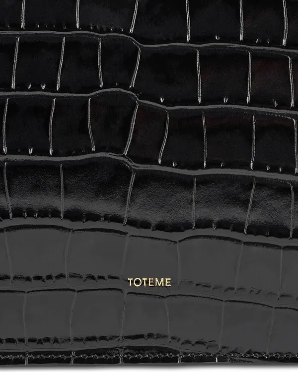 TOTEME Croco Embossed Leather Clutch - Black
