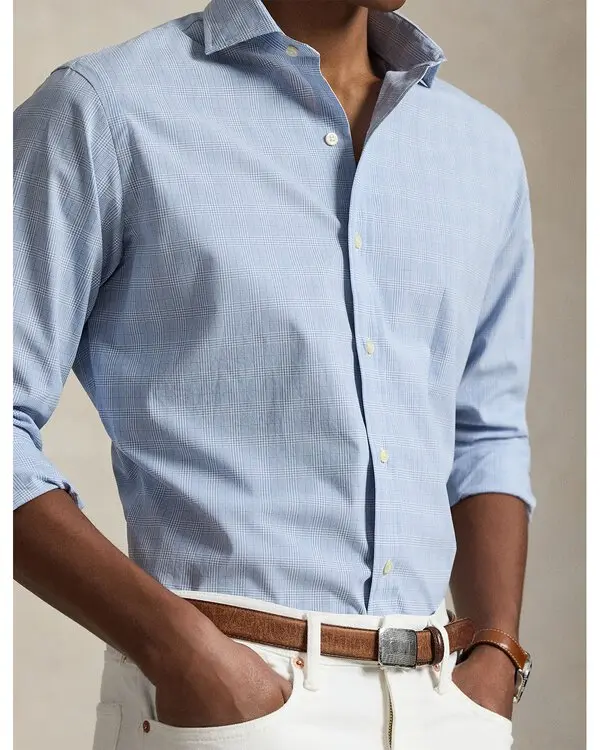 Polo Ralph Lauren Classic Fit Glen Plaid Poplin Shirt - Blue/white