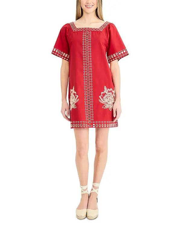 THE GOOD JOURNEY Embroidered Mini Dress