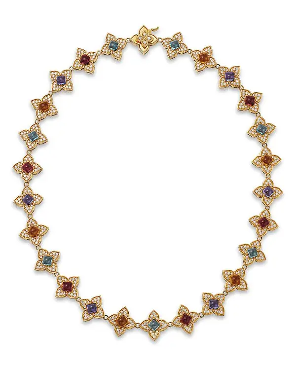 Roberto Coin 18k Venetian Princess Carnivale Multi Gemstone & Diamond Collar Necklace - Rose Gold