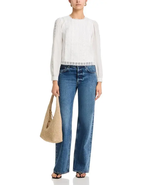 Aqua Embroidered Top