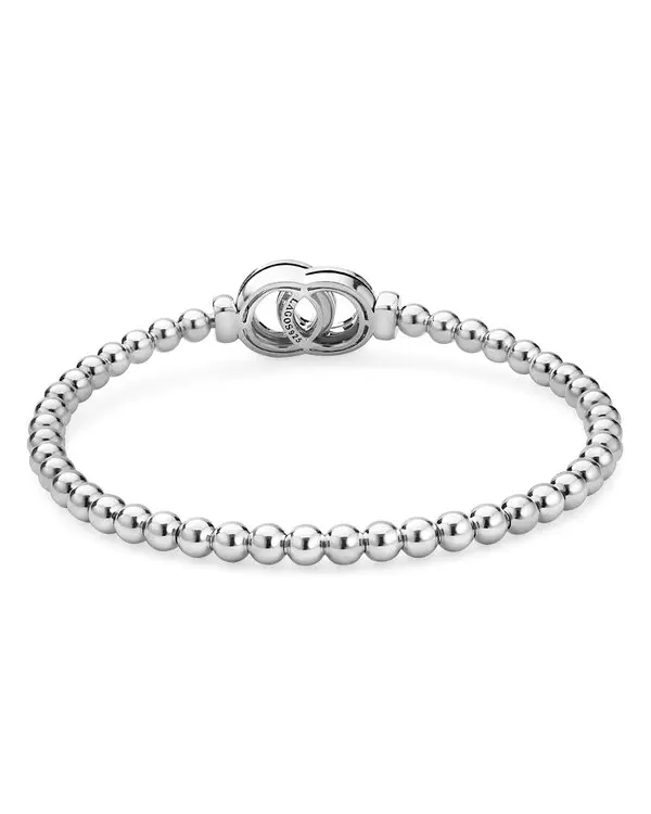 Lagos Sterling Diamond Interlocking Circle Stretch Bracelet