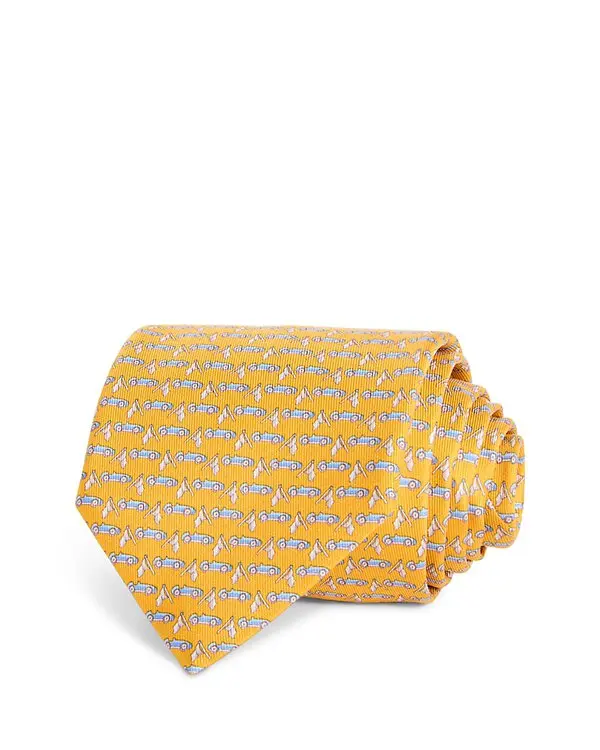 FERRAGAMO Classic Race Car Neck Tie - F. Giallo
