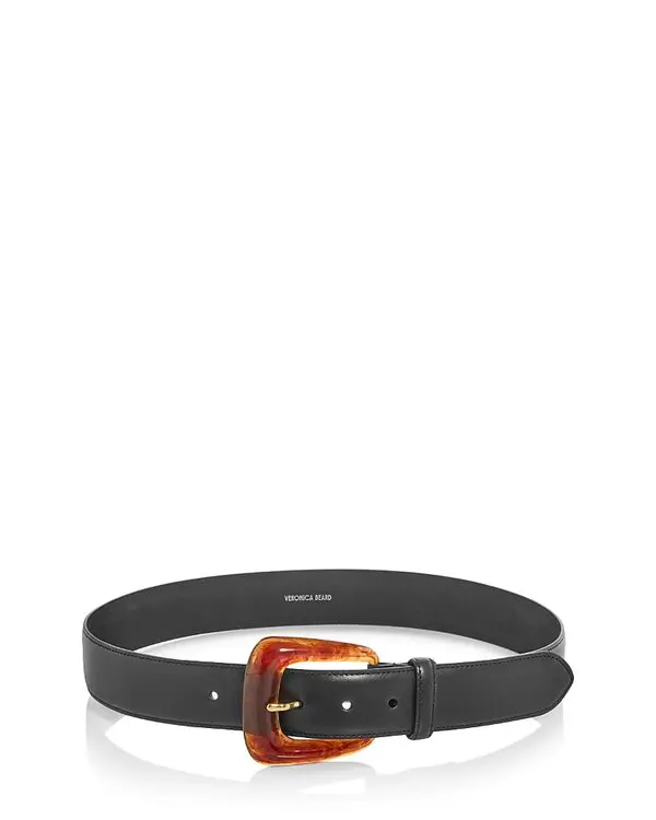 Veronica Beard Arch Resin & Leather Belt - Black