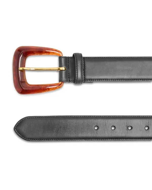 Veronica Beard Arch Resin & Leather Belt - Black