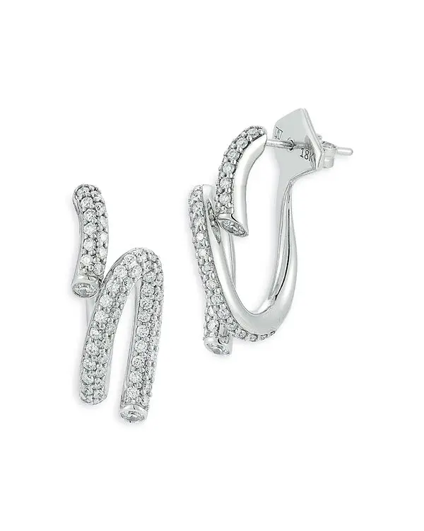 Walters Faith 18k Diamond Duet Thoby Spiral Earrings - White Gold