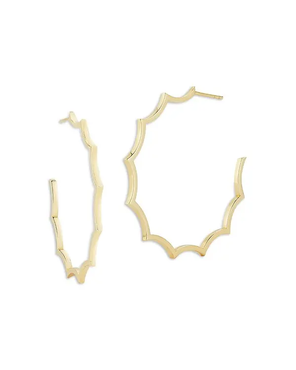 Walters Faith 18k Yellow Clive Scalloped Hoop Earrings - Gold