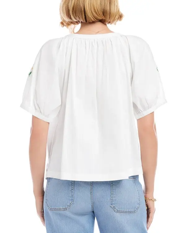 Karen Kane Embroidered Peasant Blouse
