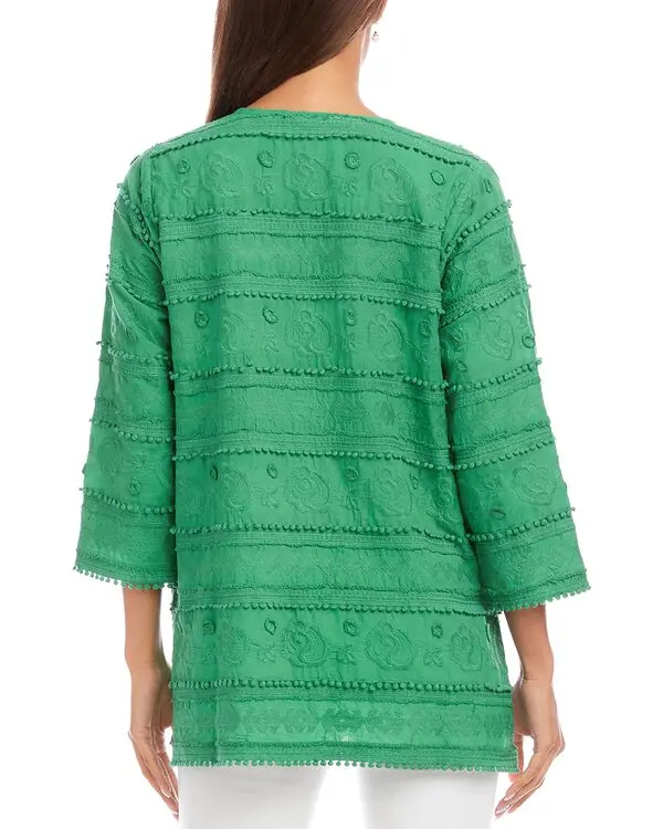 Karen Kane Embroidered Pom Pom Tunic