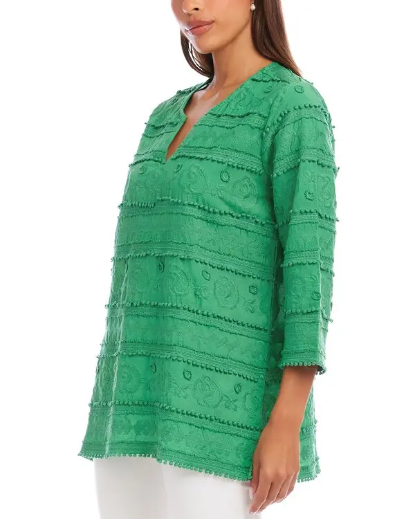 Karen Kane Embroidered Pom Pom Tunic