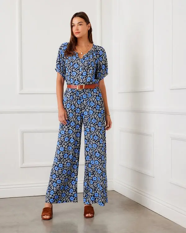 Karen Kane Puff Sleeve Peasant Top - Print