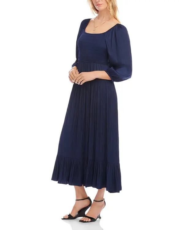 Karen Kane Blouson Sleeve Smocked Midi Dress