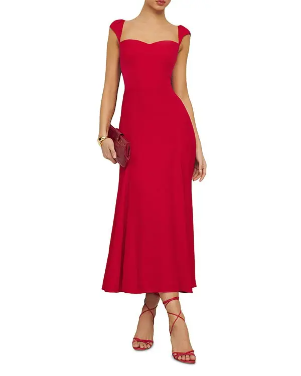 REFORMATION Bryson Dress - Cherry