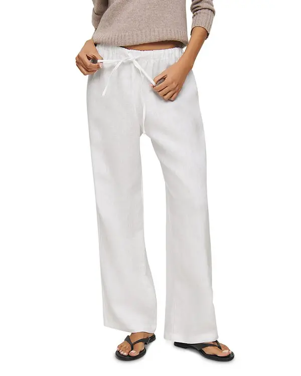 REFORMATION Olina Linen Pants - White