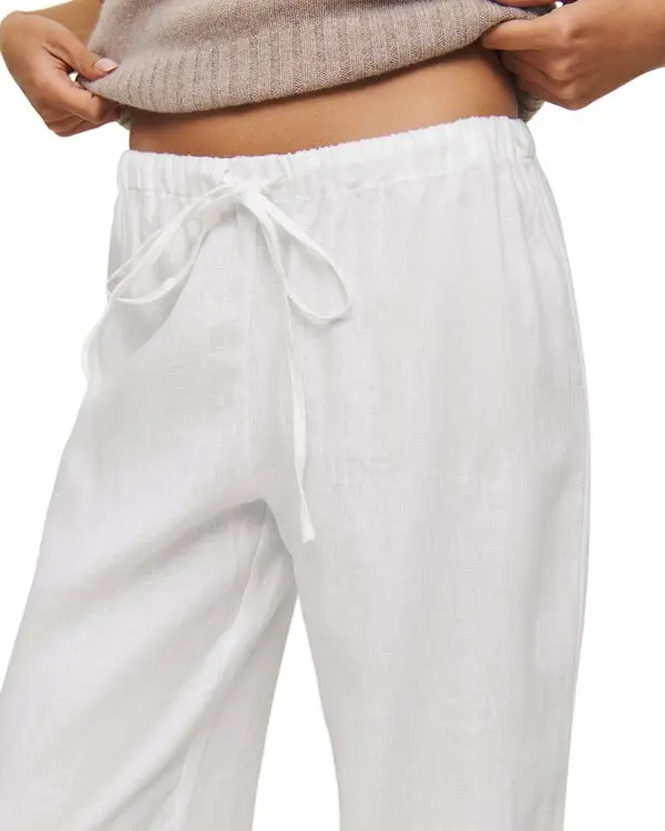 REFORMATION Olina Linen Pants - White