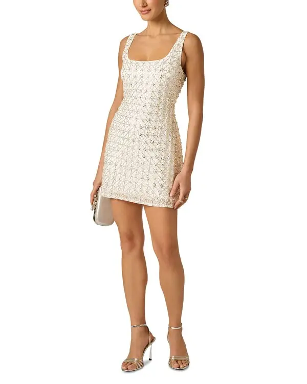 Adrianna Papell Piper Beaded Mini Dress - Black