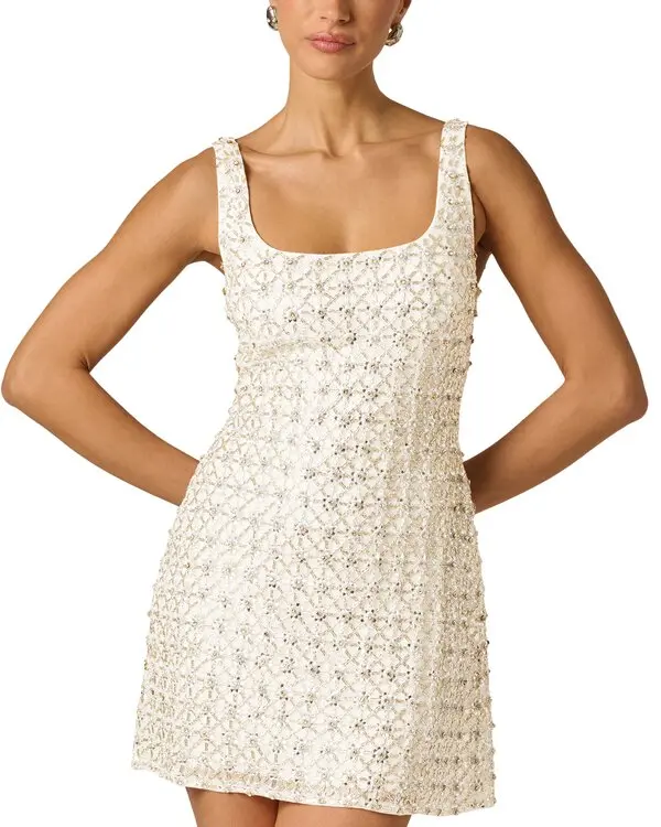 Adrianna Papell Piper Beaded Mini Dress - Black