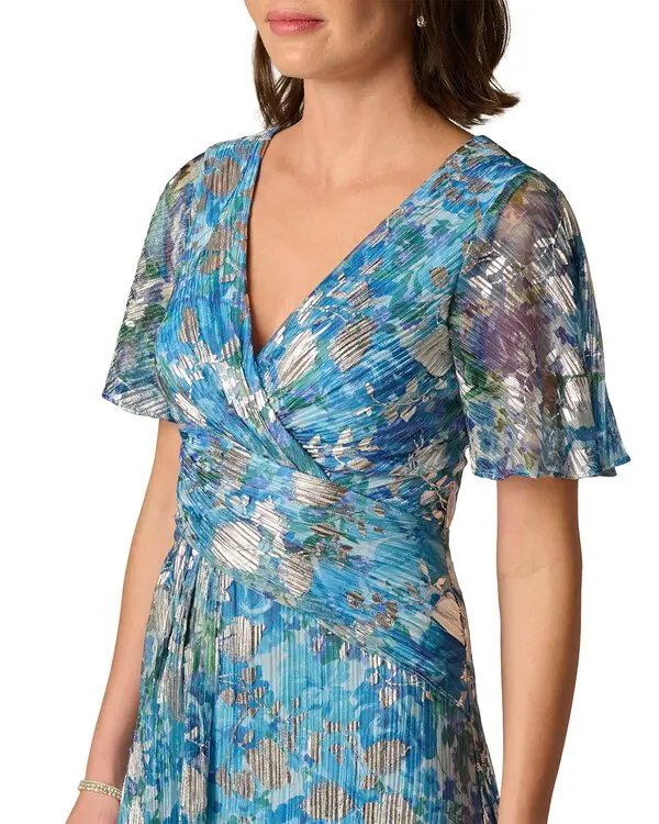 strapless open back dress Metallic Pleated A-line Gown by Ladivine CD802 main image 1