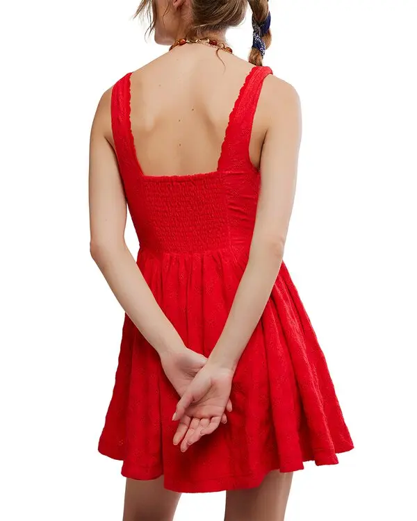 Free People Embroidered V-neck Mini Dress - High Risk