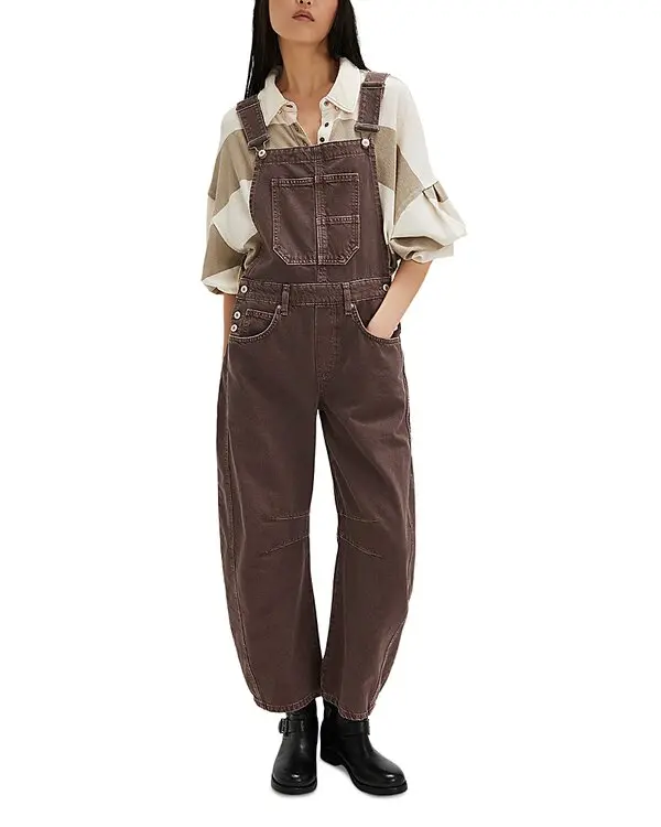 Free People Good Luck Overalls - Chocolate