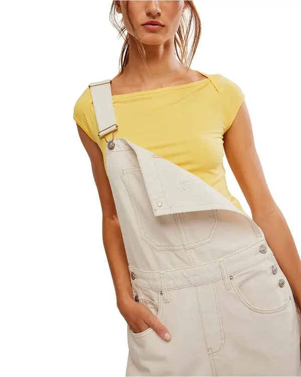 Free People Good Luck Overalls - Milk