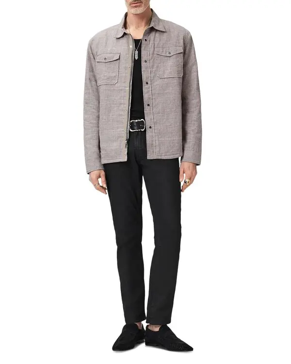John Varvatos Jameson Quilted Shirt Jacket - Deep Charcoal