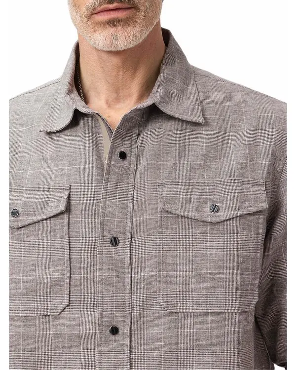 John Varvatos Jameson Quilted Shirt Jacket - Deep Charcoal