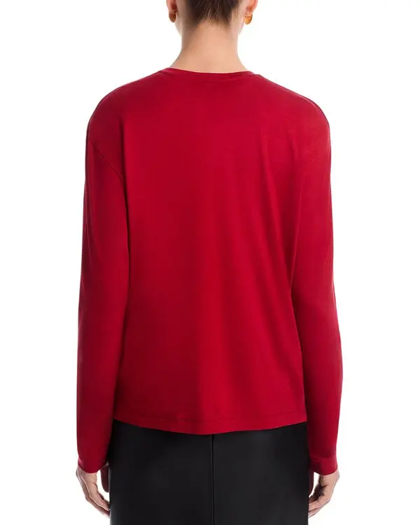 TOTEME Classic Long Sleeve Crewneck Tee - Poppy