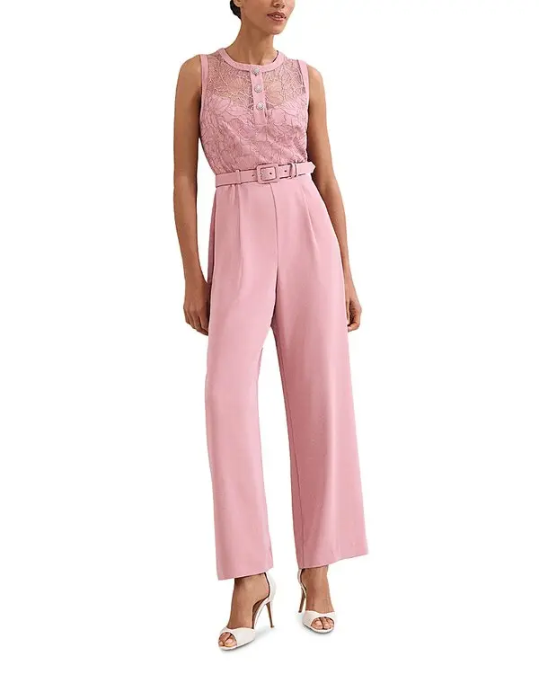 PHASE EIGHT Ivanna Embroidered Jumpsuit - Pale Pink