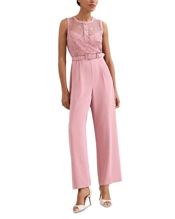 PHASE EIGHT Petites Ivanna Embroidered Jumpsuit - Pale Pink