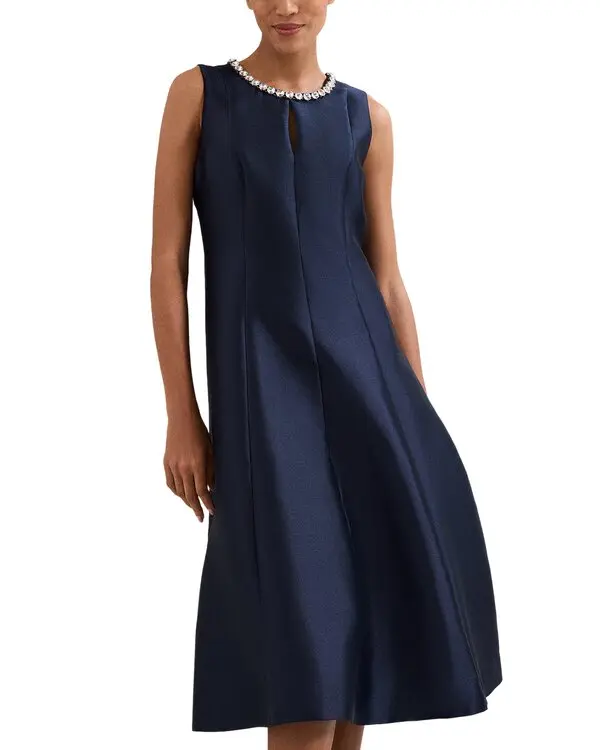 PHASE EIGHT Judy Satin Jeweled Dress